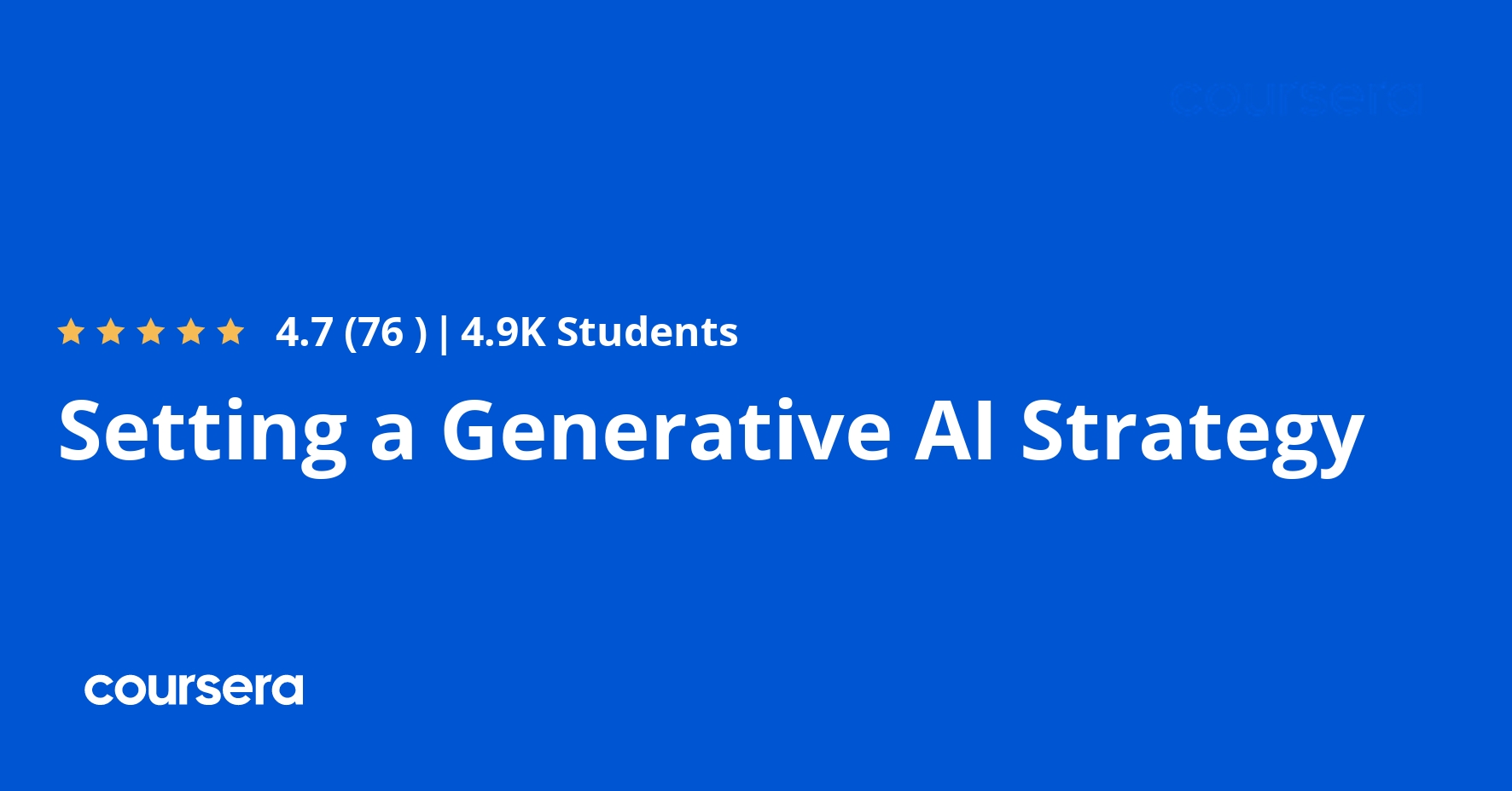 Setting a Generative AI Strategy | Coursera