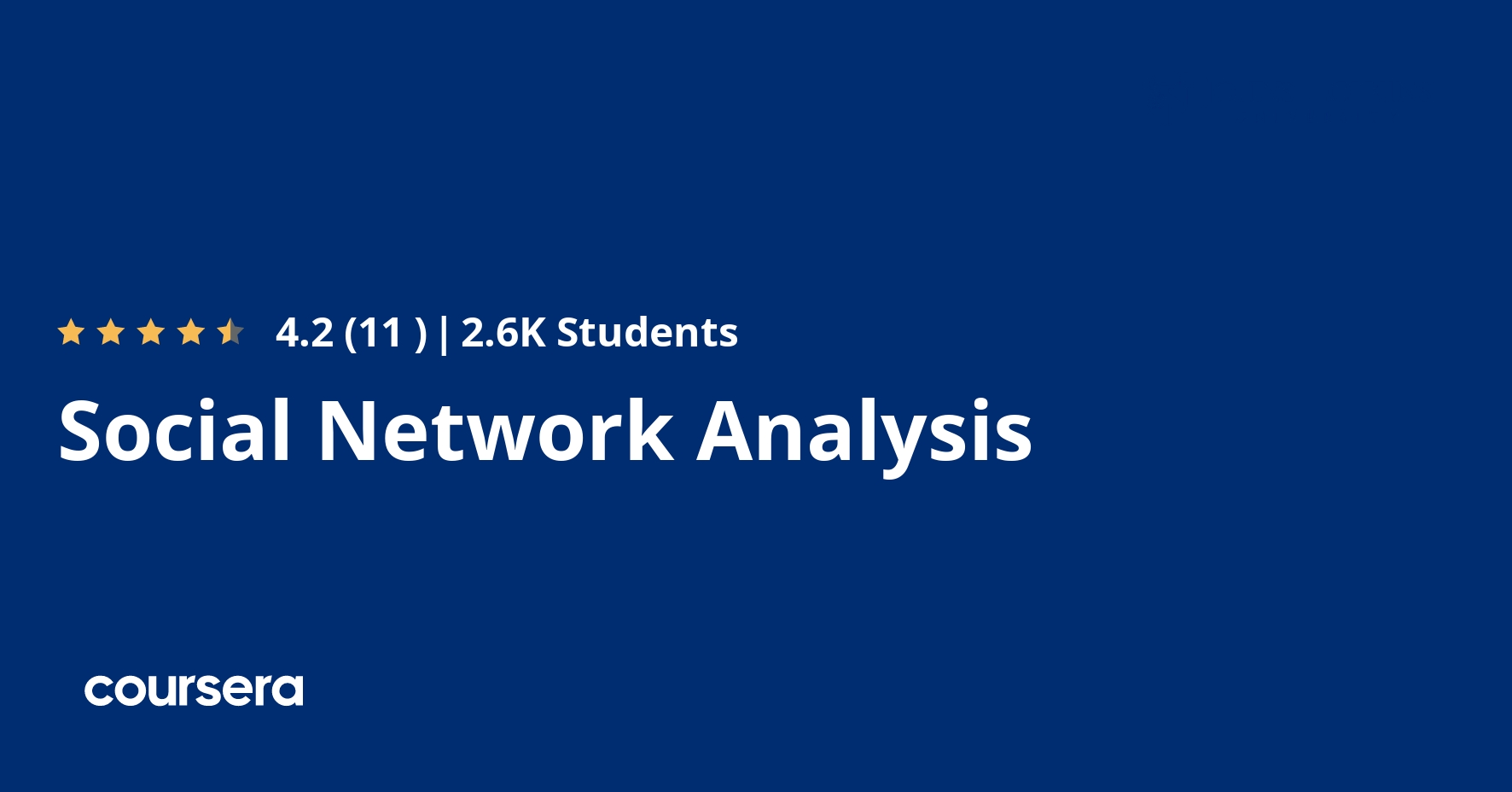 Social Network Analysis | Coursera