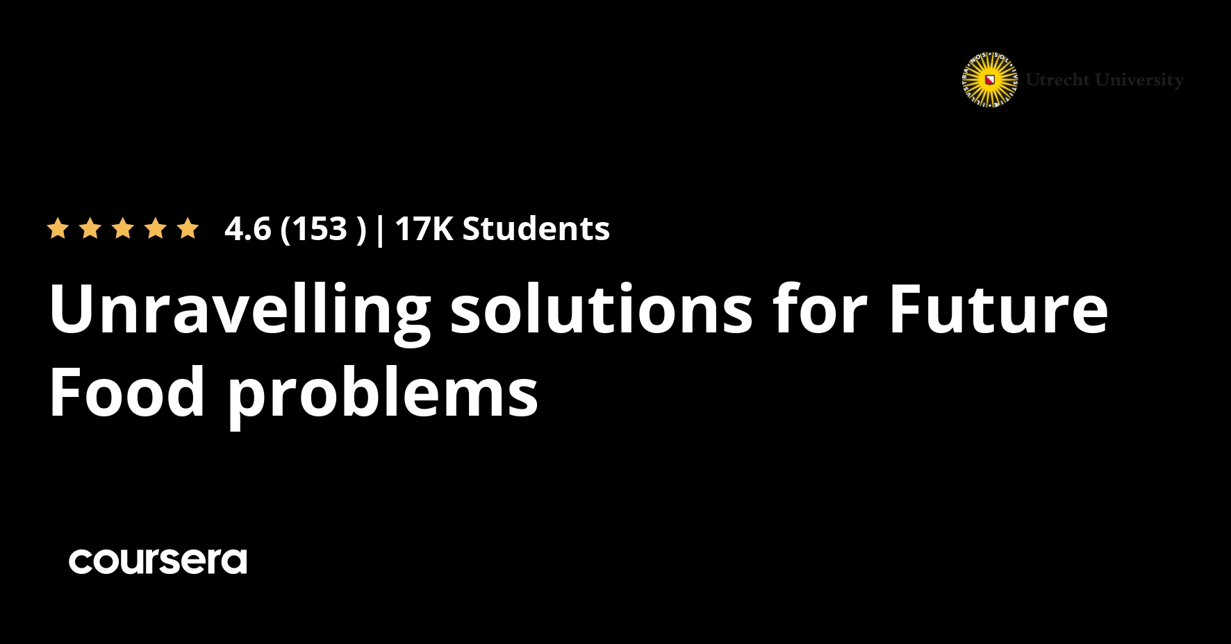 Unravelling solutions for Future Food problems | Coursera