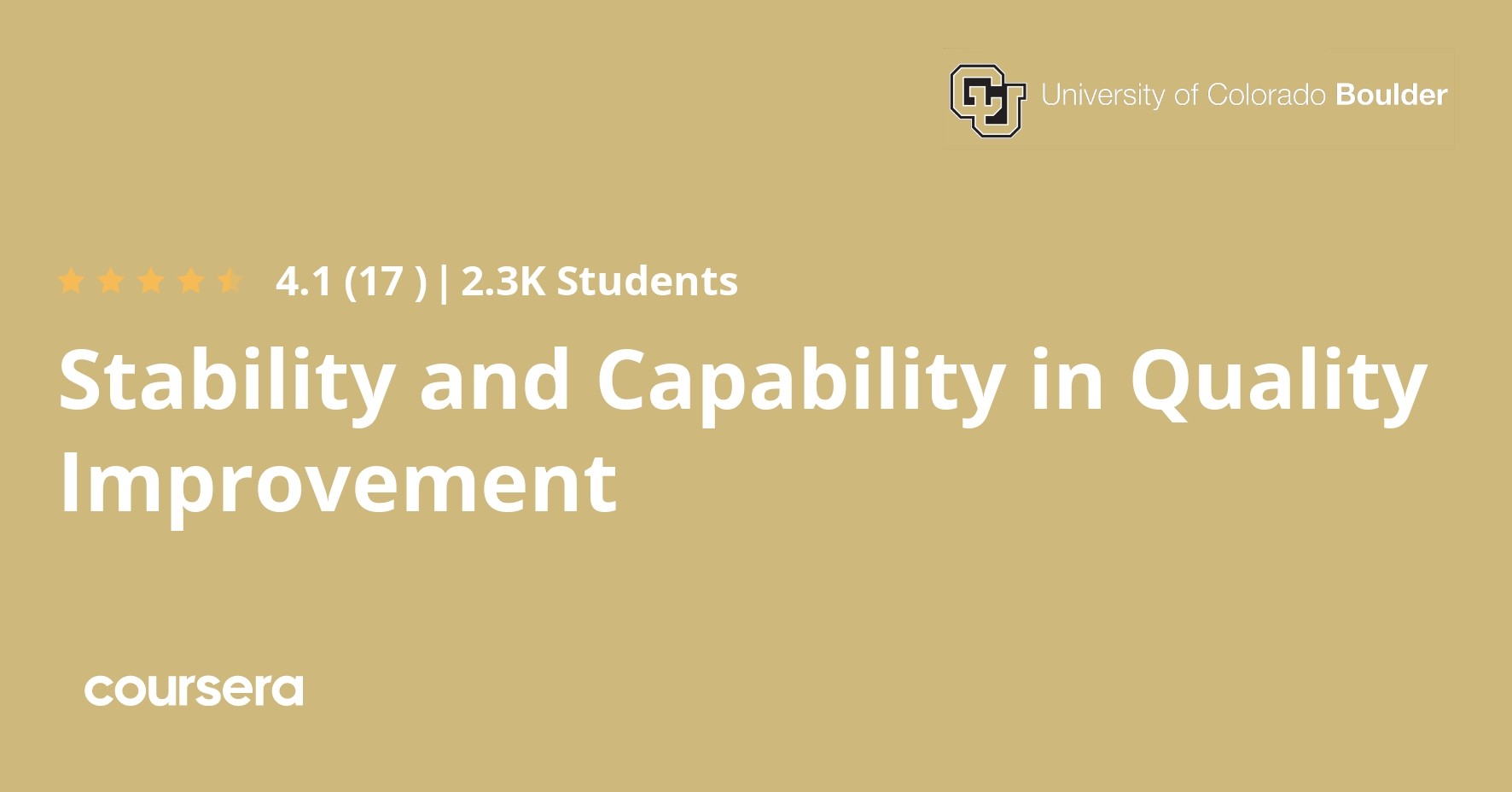 Stability and Capability in Quality Improvement | Coursera