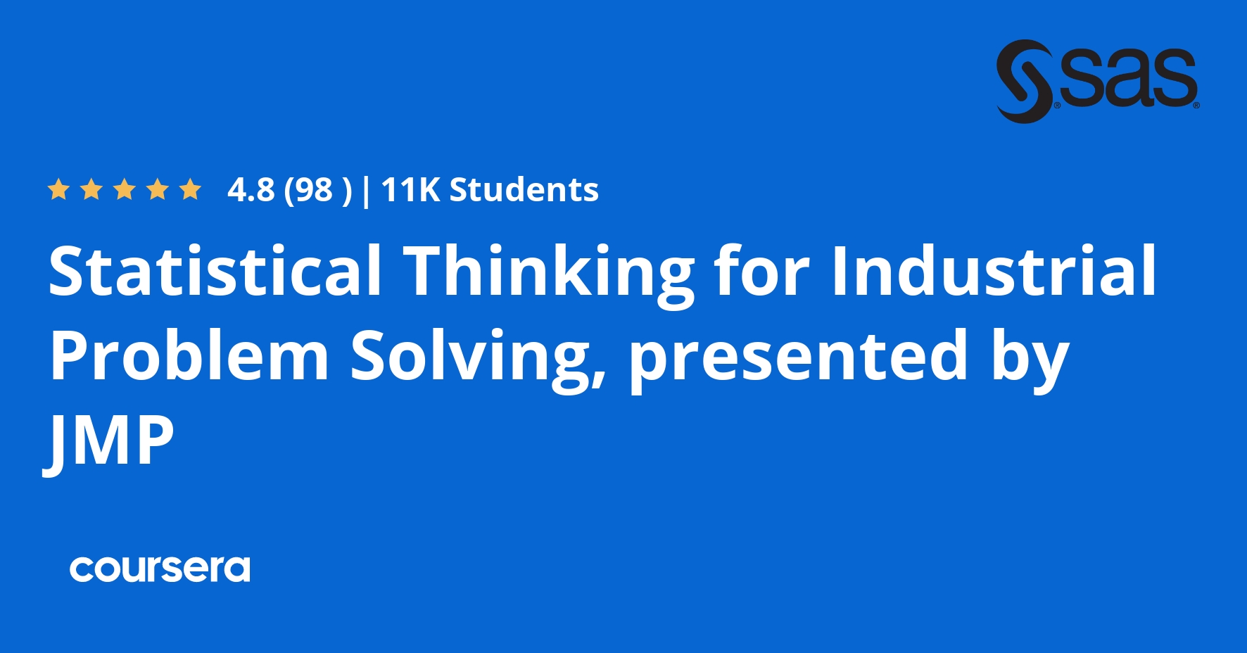 Statistical Thinking for Industrial Problem Solving, presented by JMP ...
