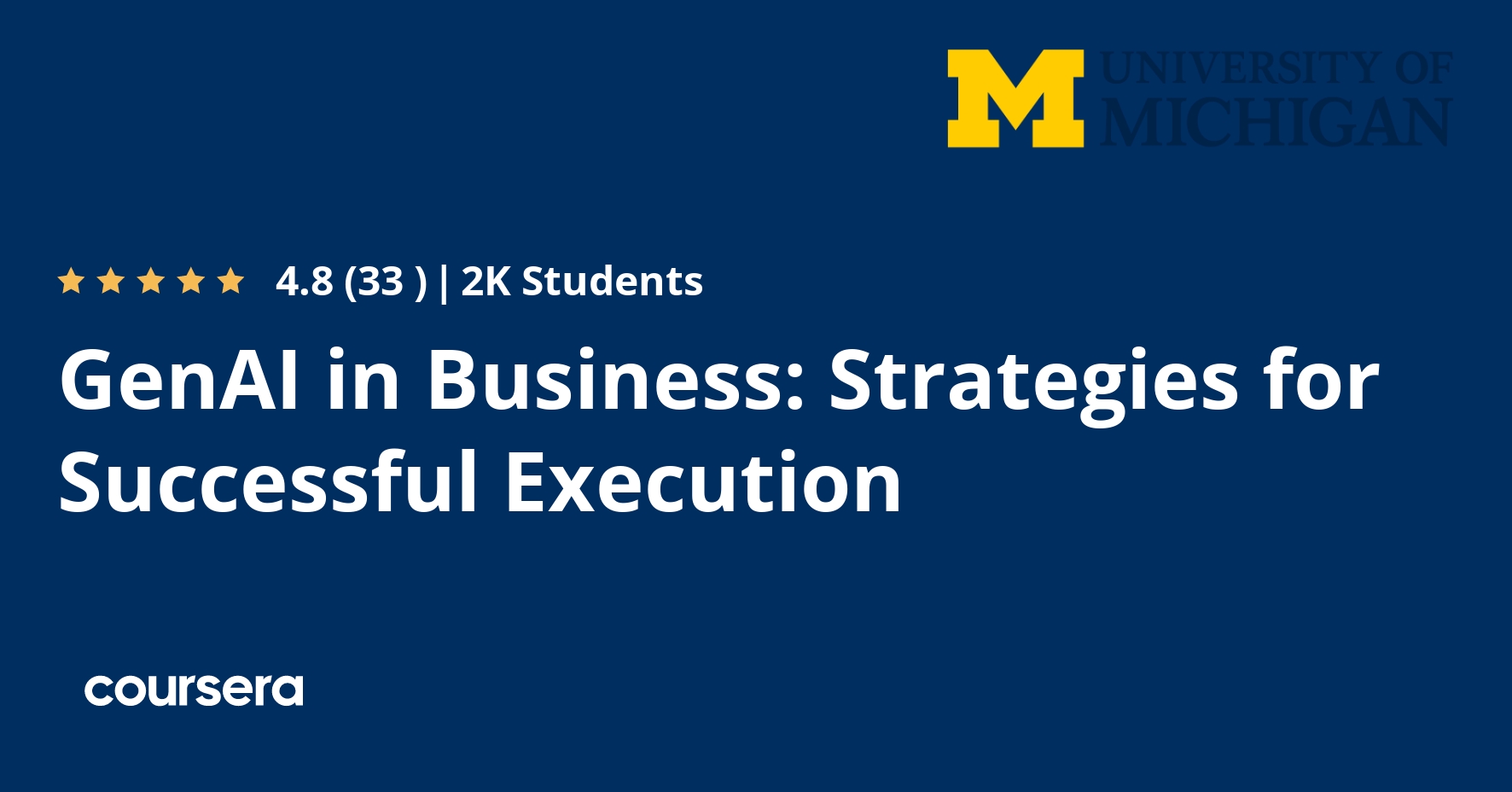 GenAI in Business: Strategies for Successful Execution | Coursera