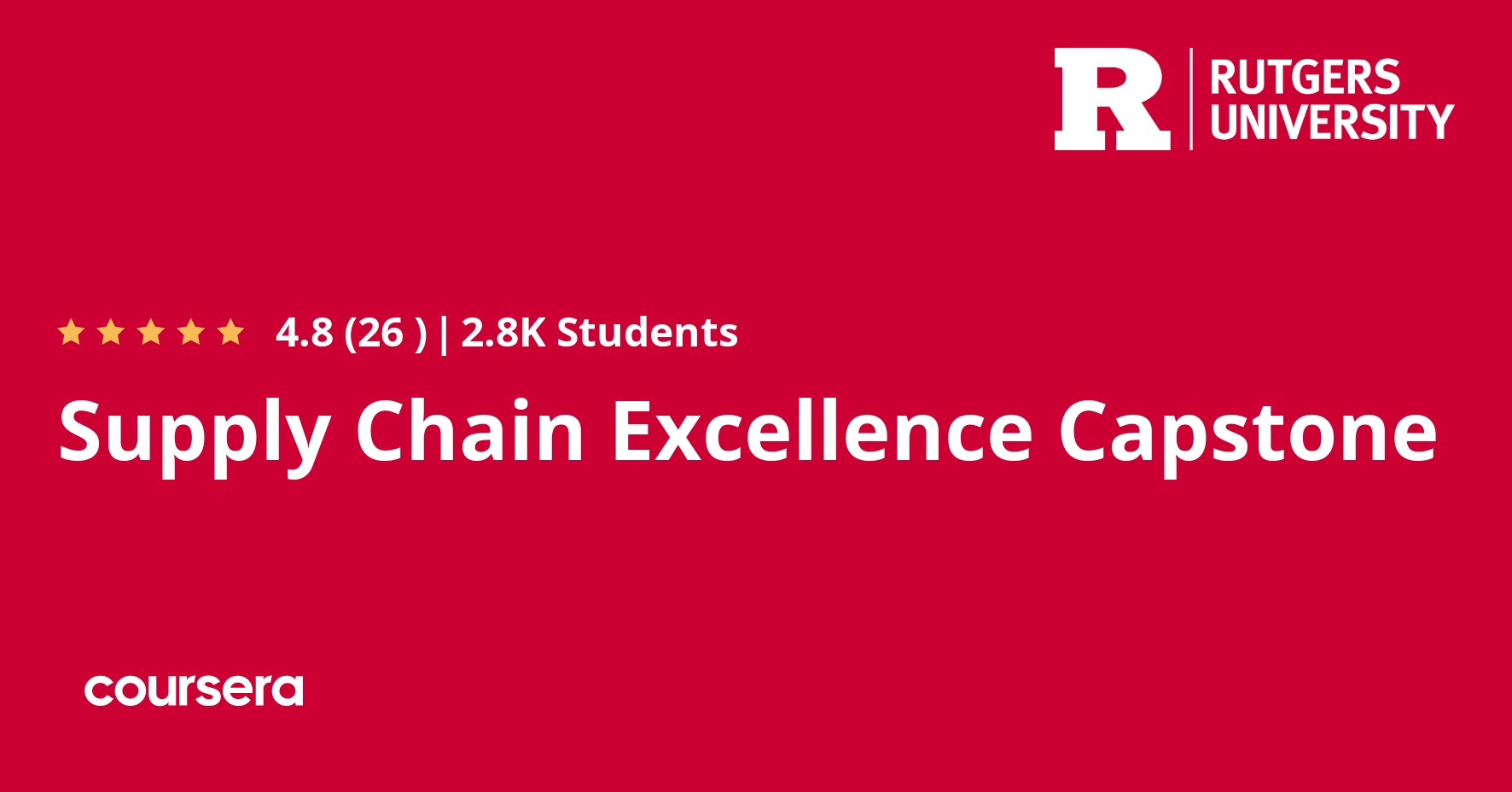 Supply Chain Excellence Capstone | Coursera