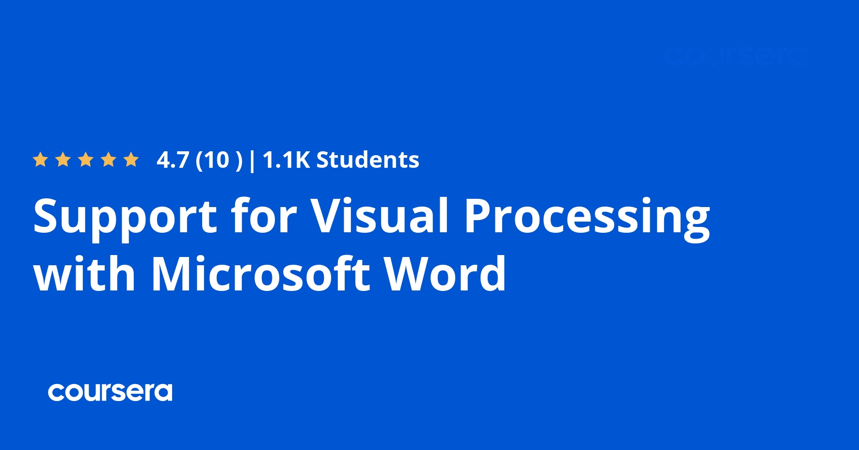 Support for Visual Processing with Microsoft Word
