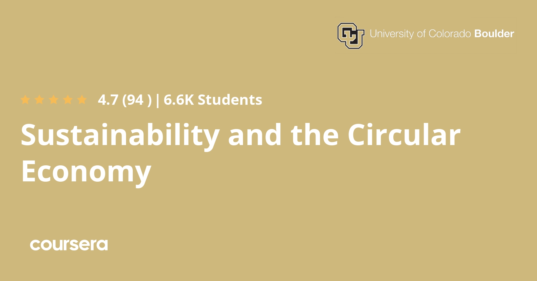 Sustainability and the Circular Economy | Coursera