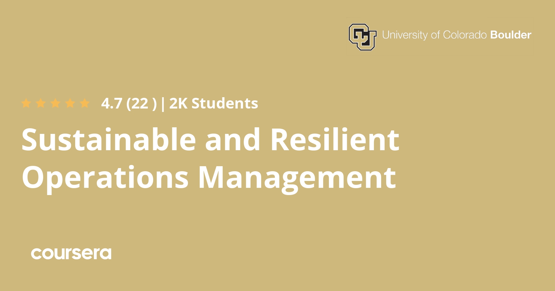 Sustainable and Resilient Operations Management | Coursera
