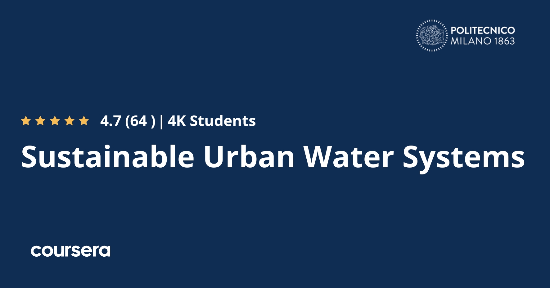 Sustainable Urban Water Systems Coursera