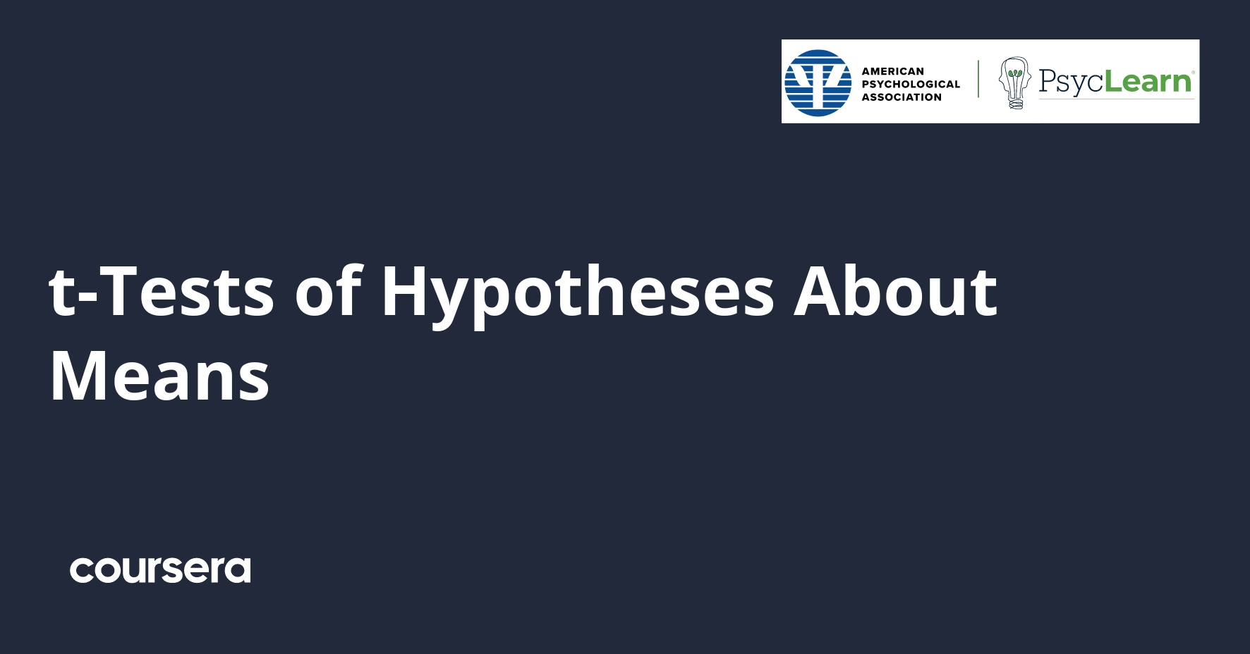 t-Tests of Hypotheses About Means | Coursera