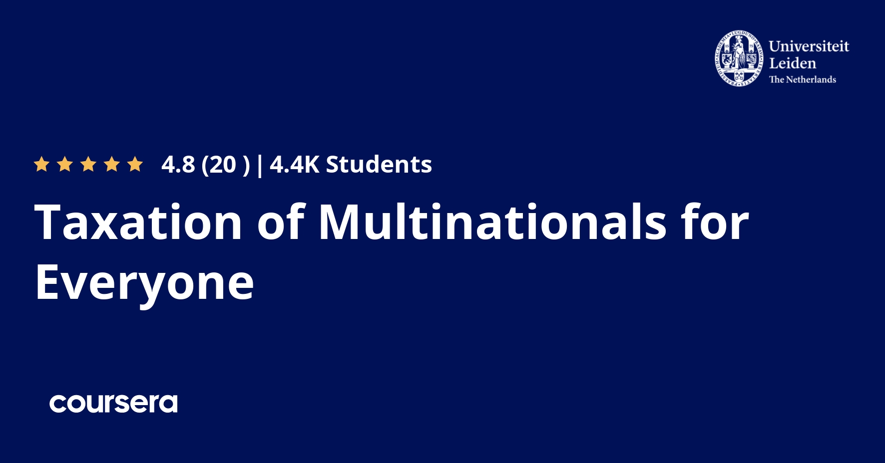 Taxation of Multinationals for Everyone | Coursera