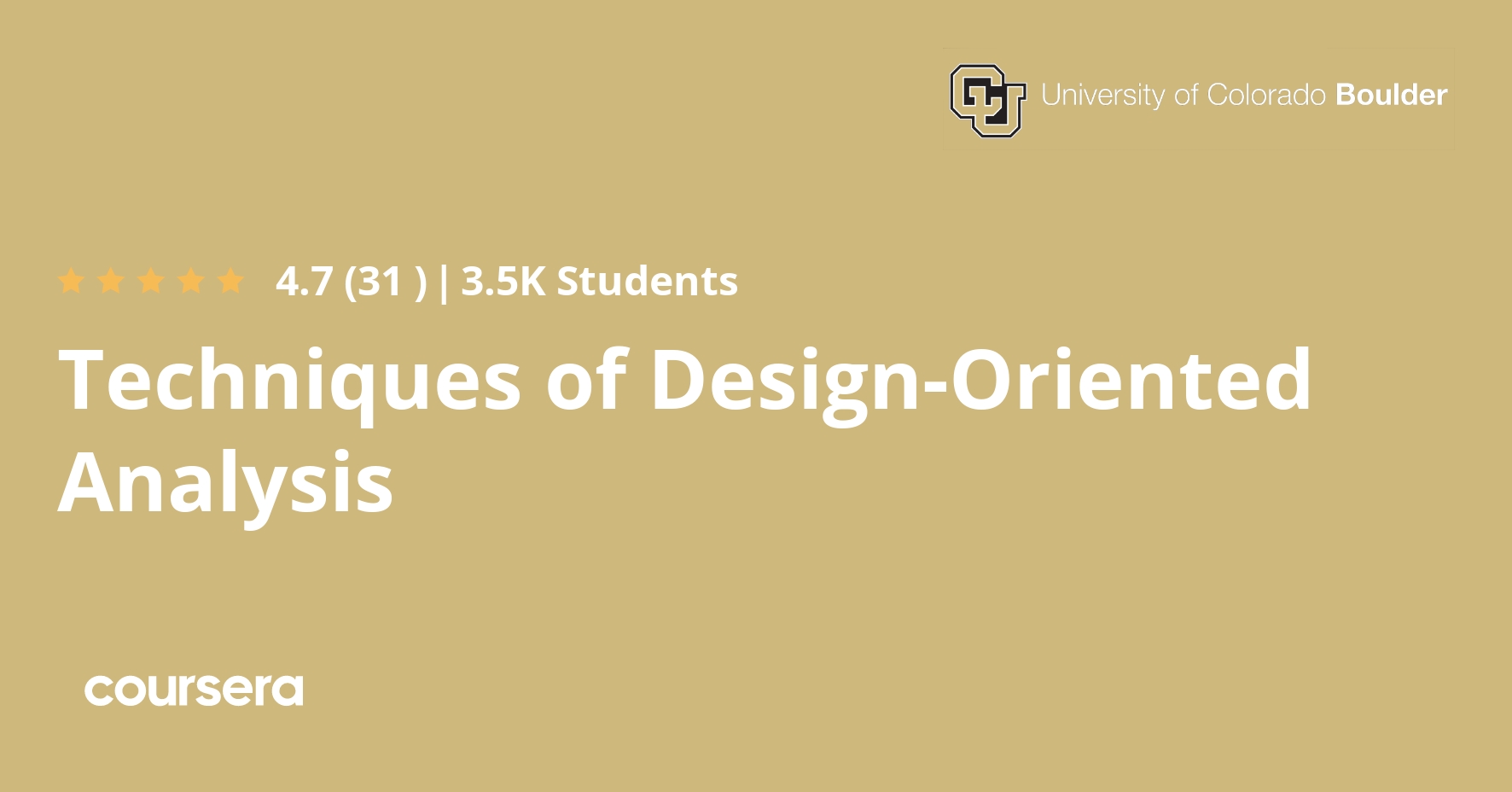 Techniques of Design-Oriented Analysis | Coursera