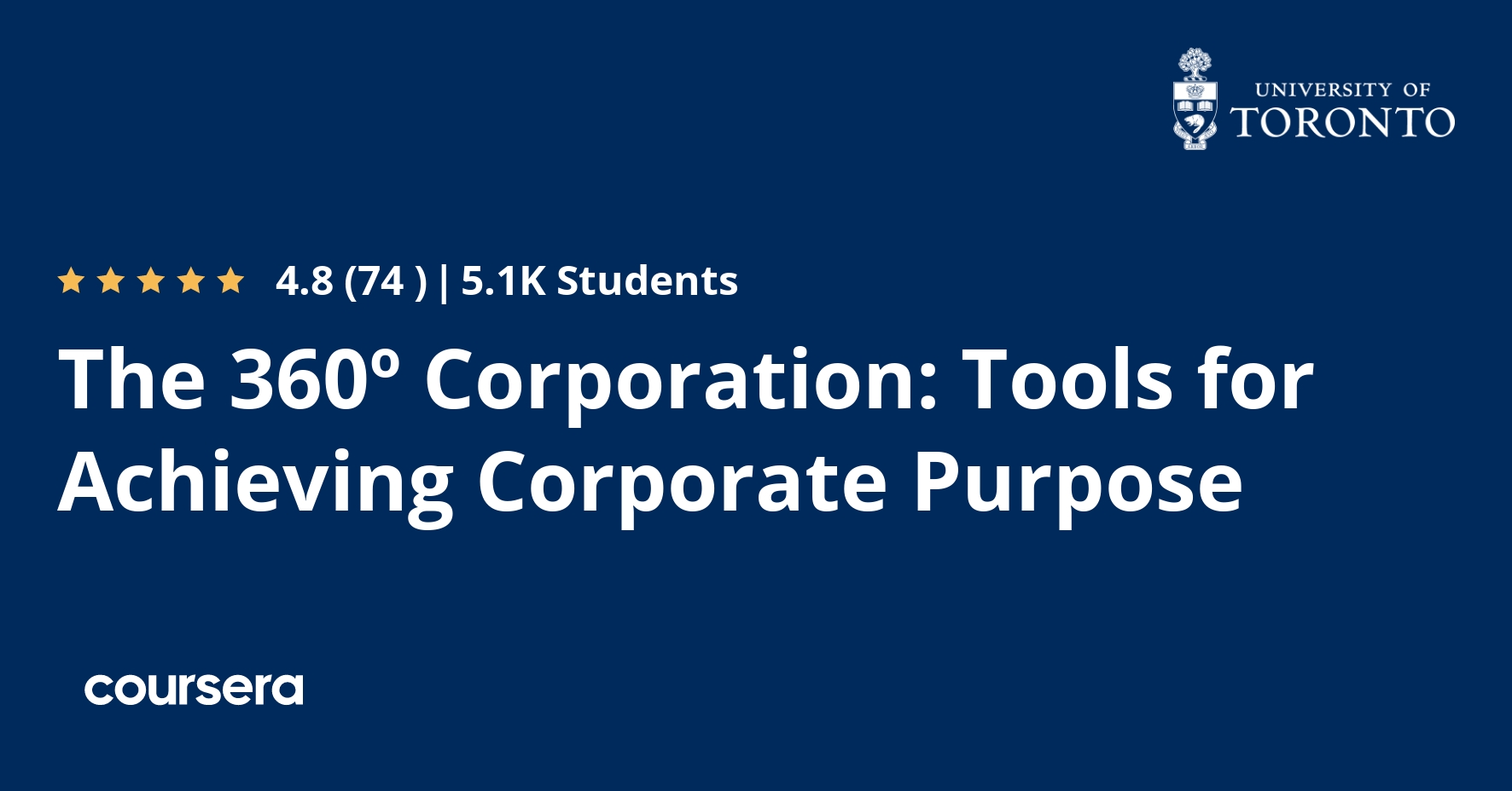 The 360º Corporation: Tools for Achieving Corporate Purpose | Coursera