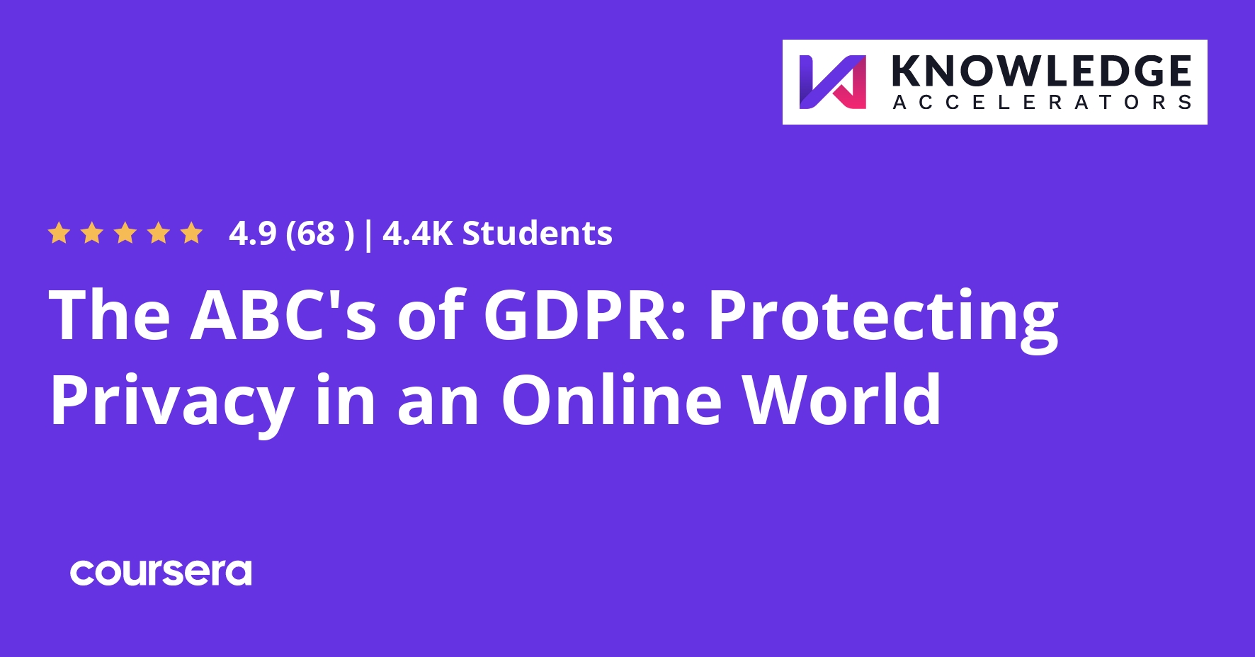 The ABC's of GDPR: Protecting Privacy in an Online World | Coursera