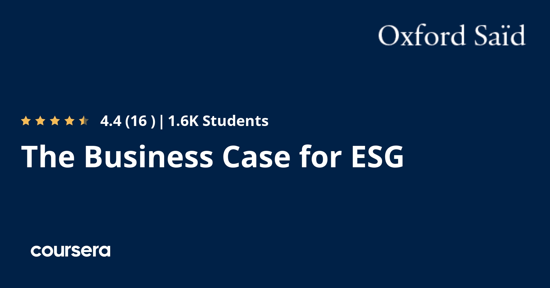 The Business Case for ESG | Coursera