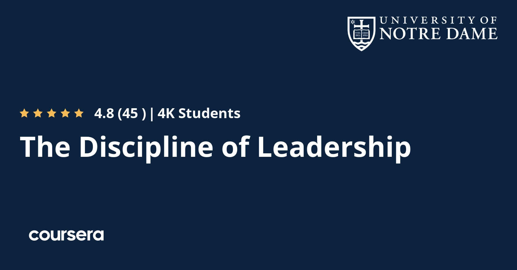 The Discipline of Leadership | Coursera