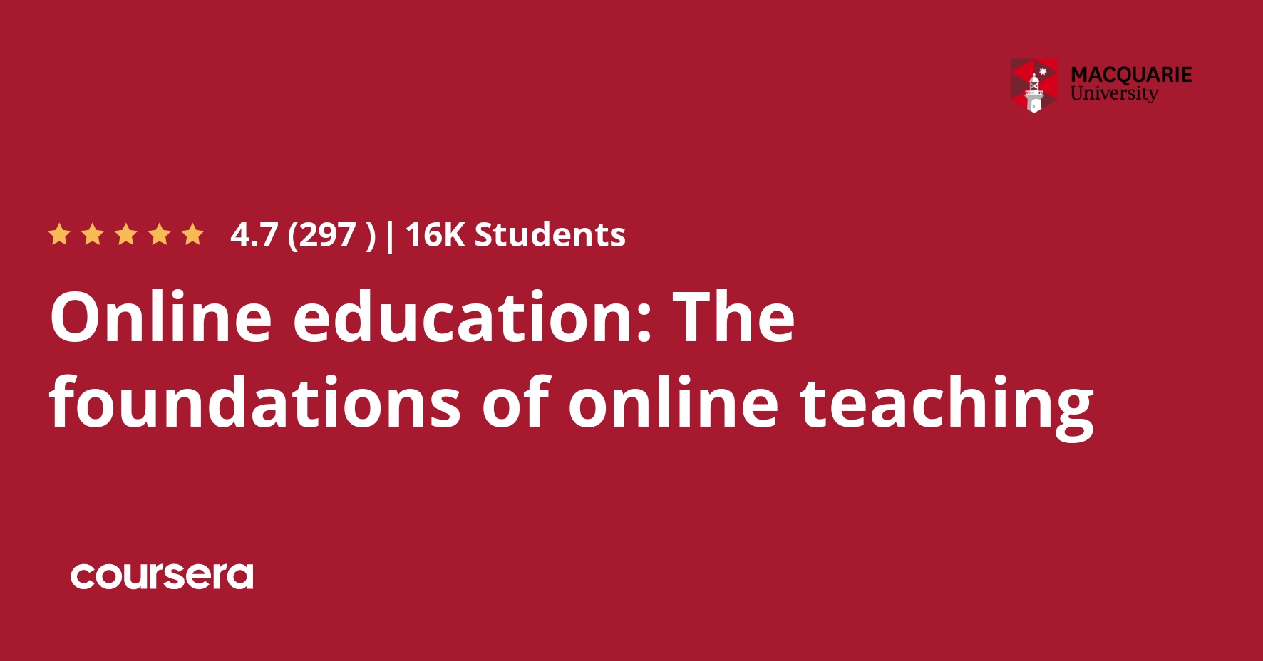 Online education: The foundations of online teaching | Coursera