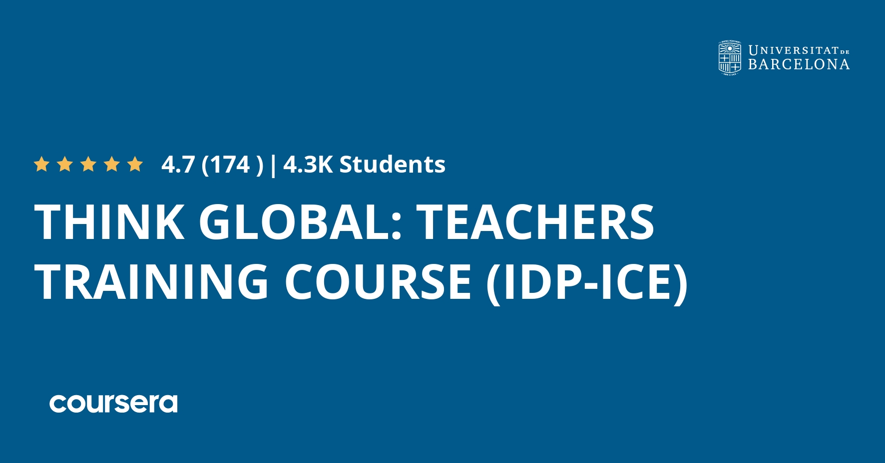 THINK GLOBAL: TEACHERS TRAINING COURSE (IDP-ICE) | Coursera