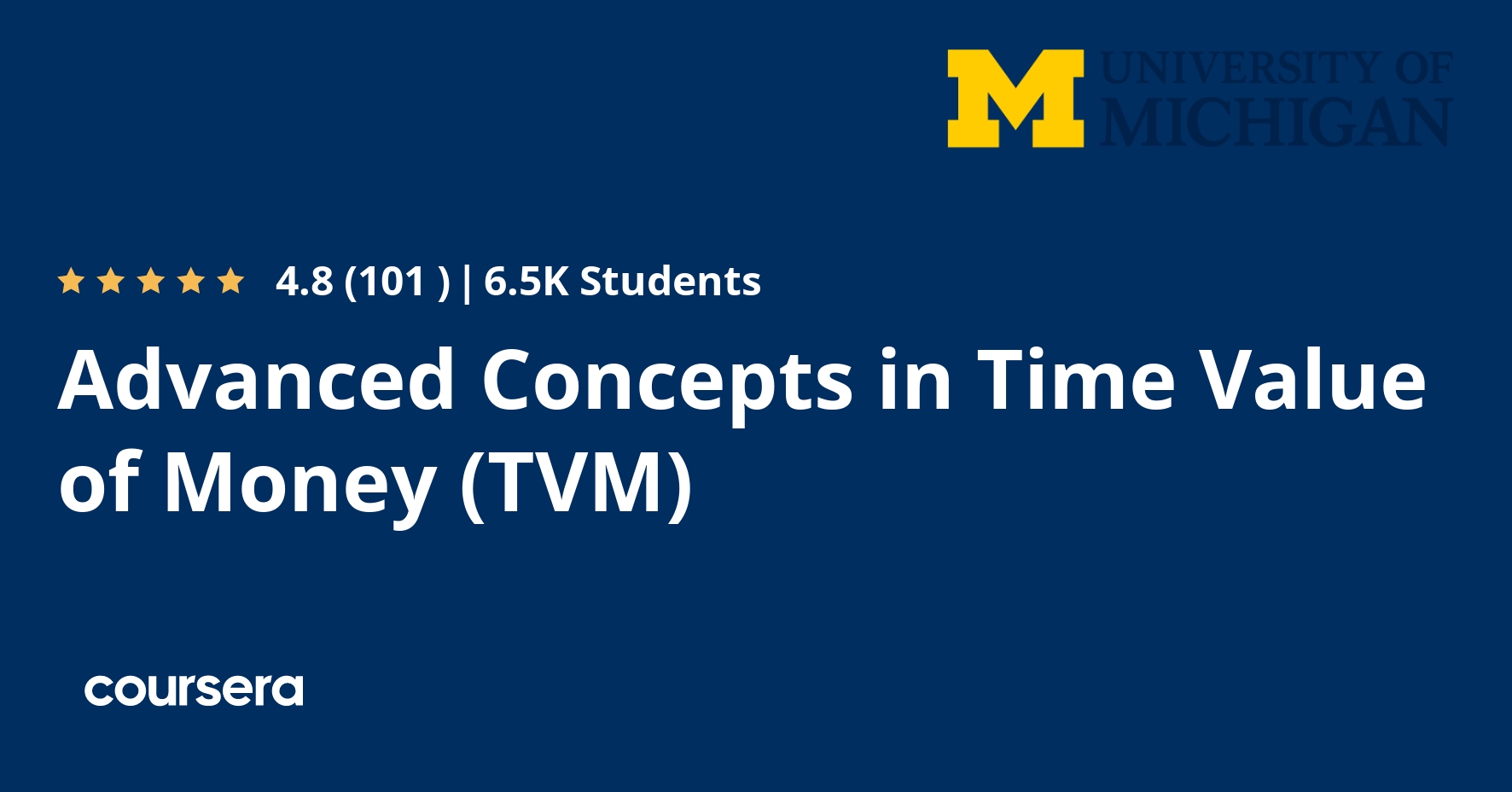 Advanced Concepts in Time Value of Money (TVM) | Coursera