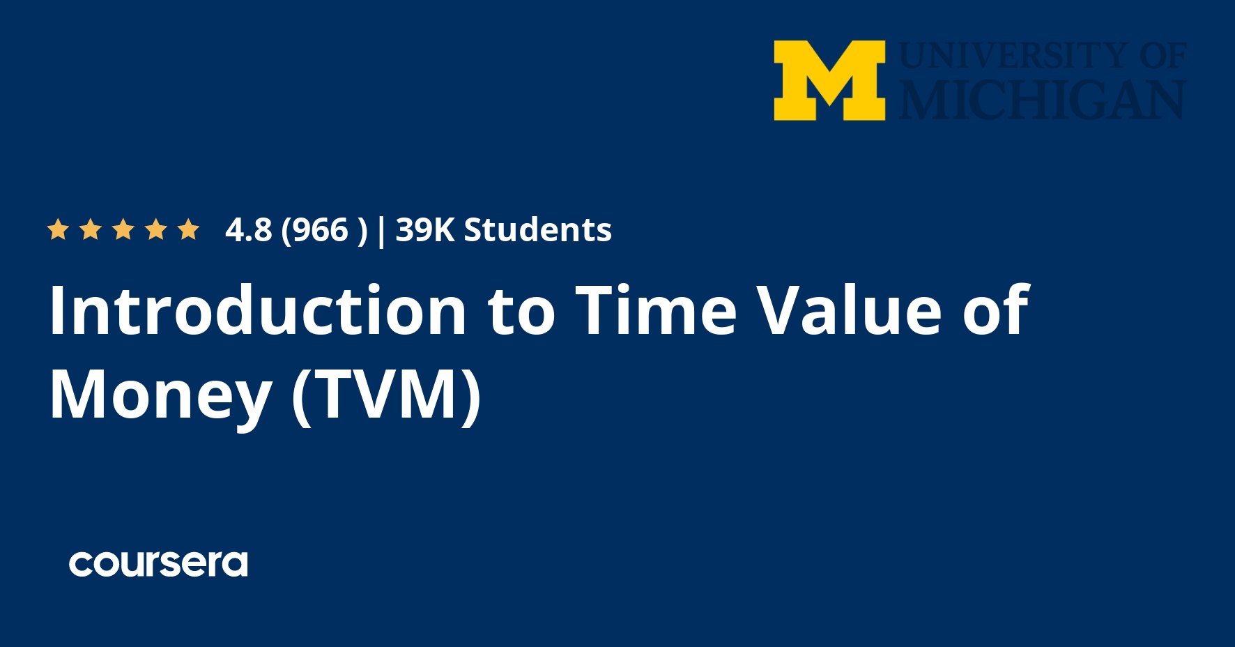 Introduction to Time Value of Money (TVM) | Coursera