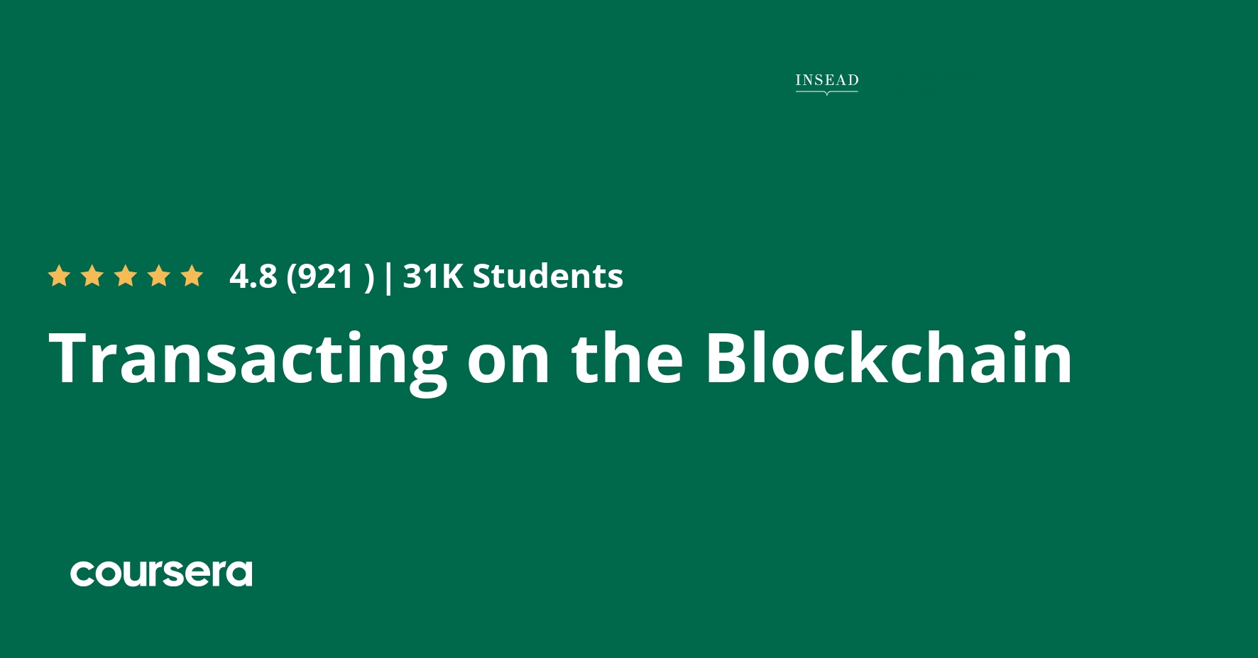 Transacting on the Blockchain | Coursera