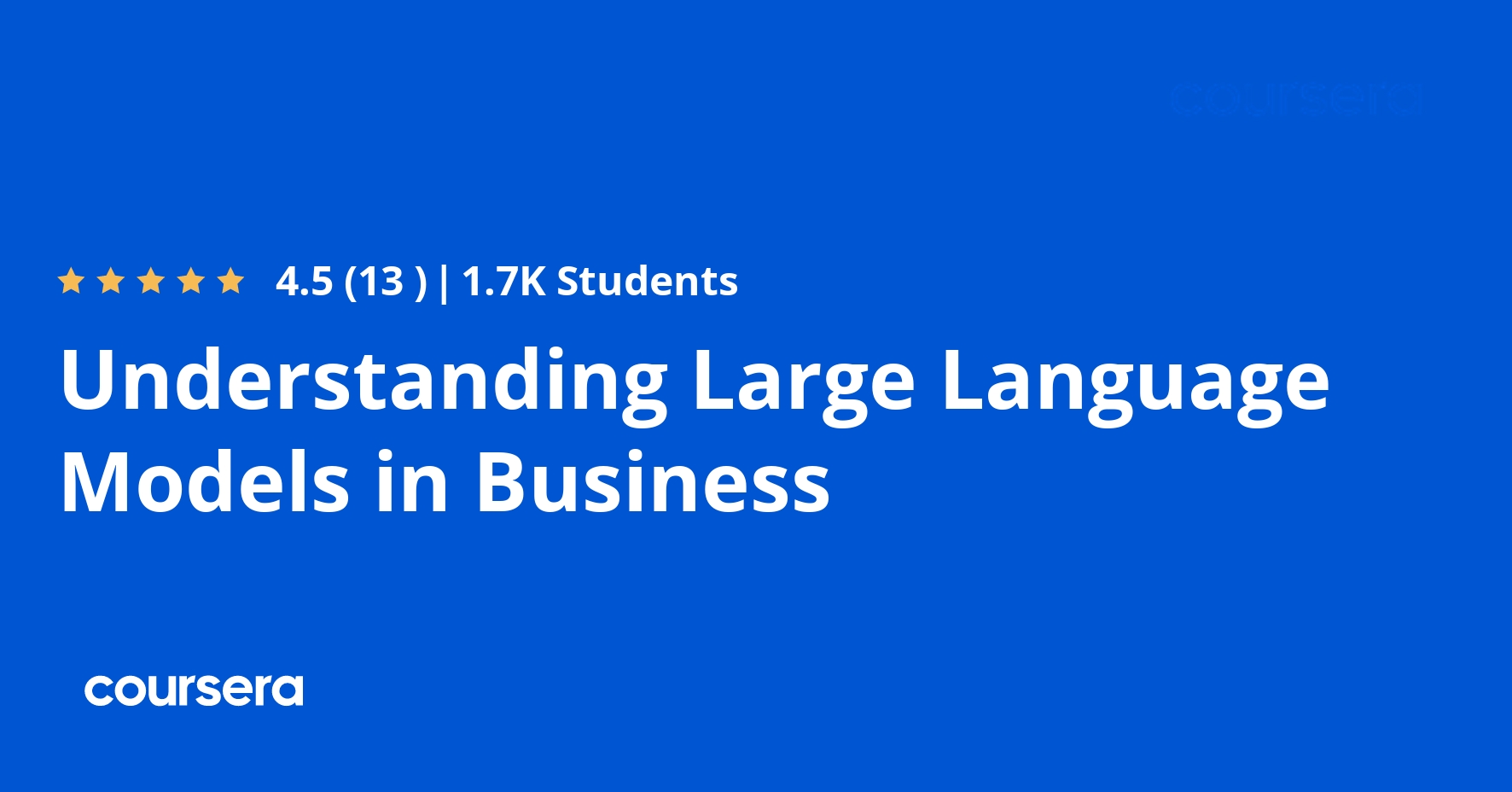 Understanding Large Language Models in Business | Coursera