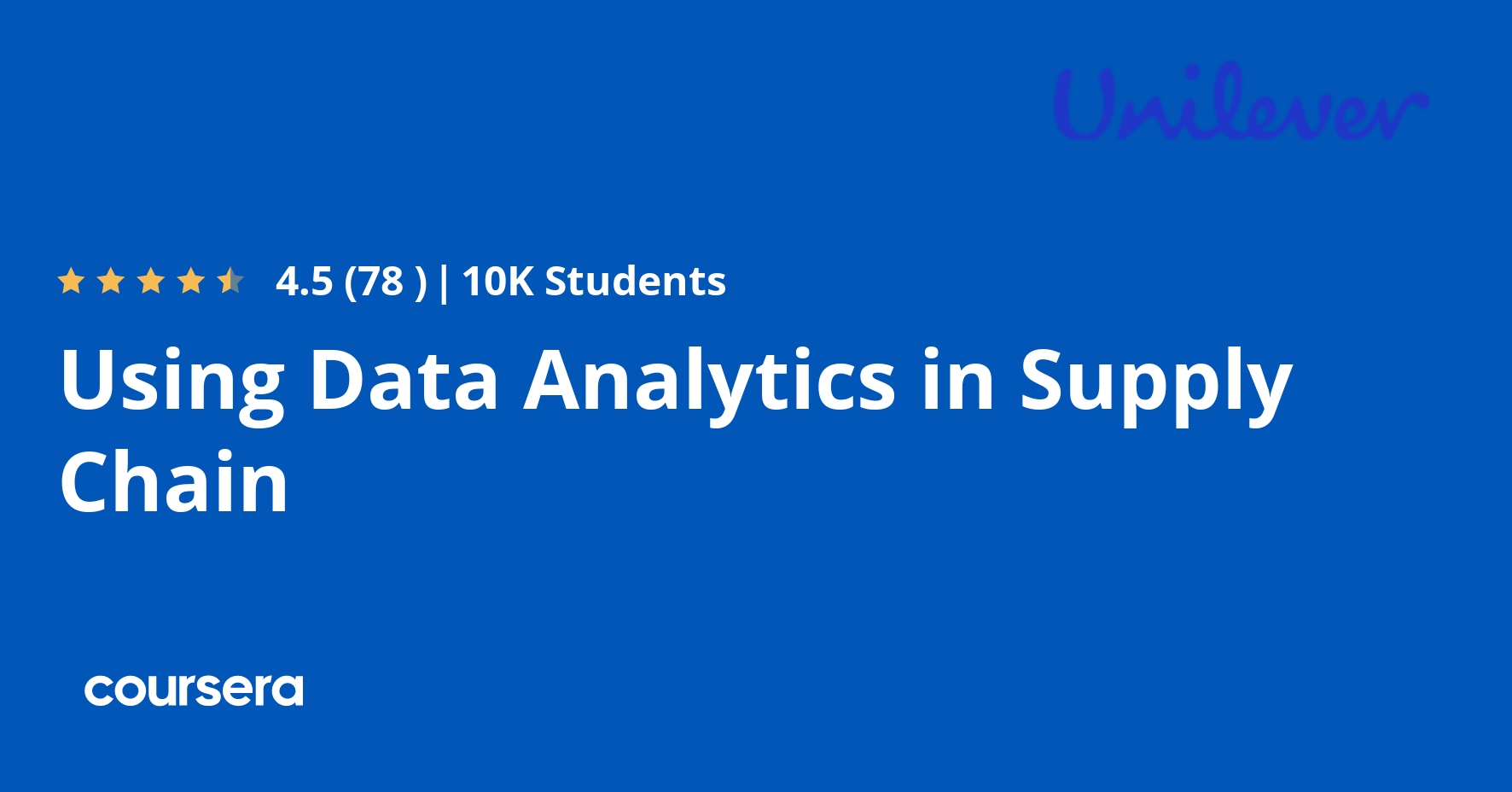 Using Data Analytics in Supply Chain | Coursera