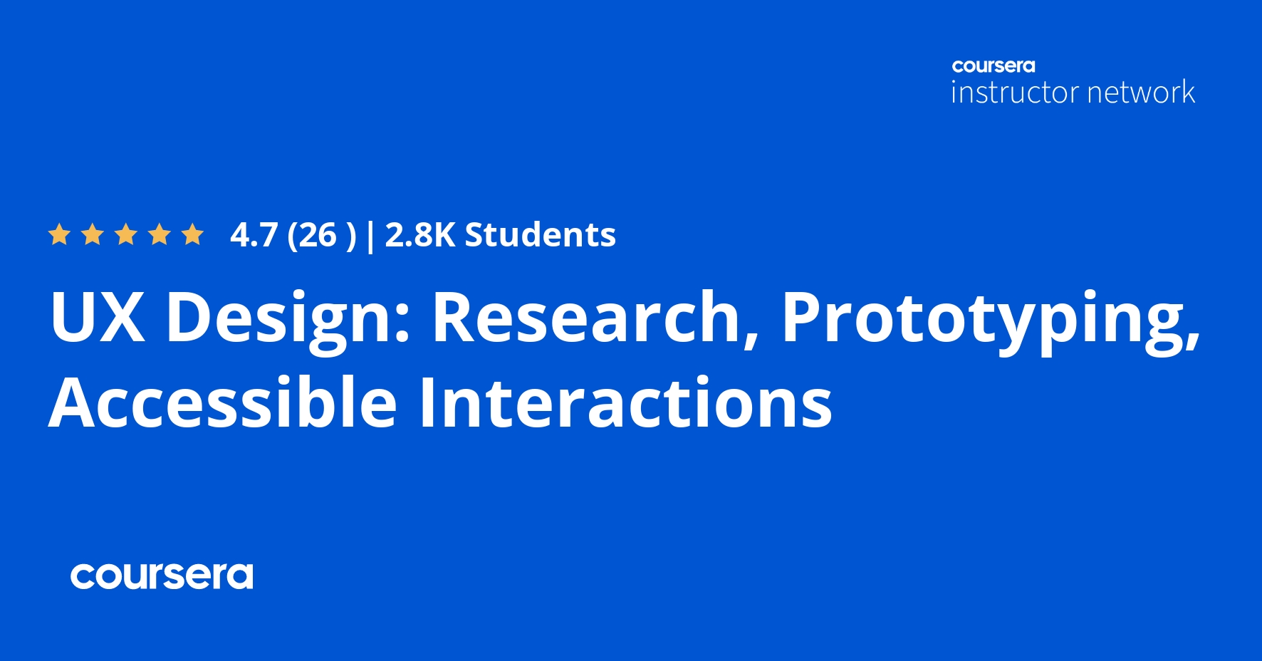 UX Design: Research, Prototyping, Accessible Interactions | Coursera