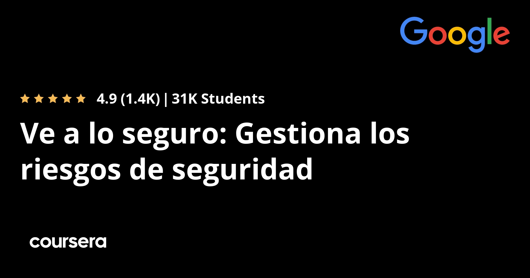 Ve a lo seguro: Gestiona los riesgos de seguridad | Coursera
