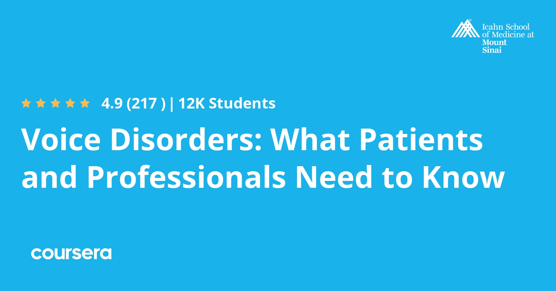 Voice Disorders: What Patients and Professionals Need to Know | Coursera