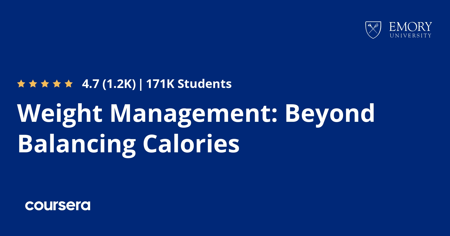 Weight Management: Beyond Balancing Calories | Coursera