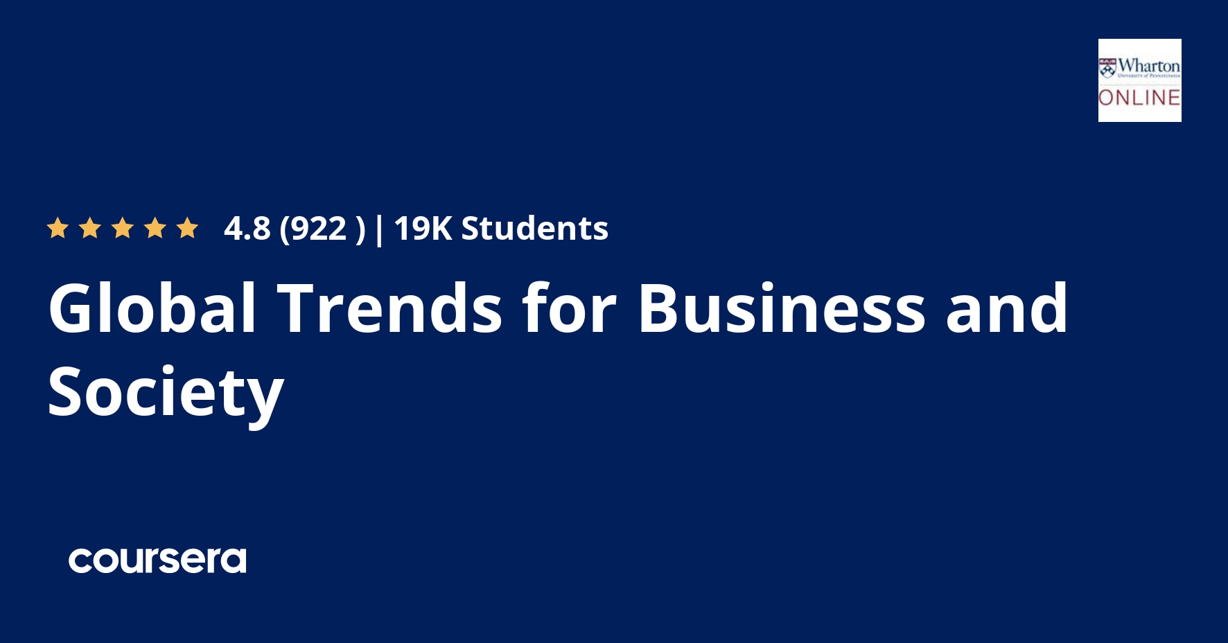 Global Trends for Business and Society | Coursera