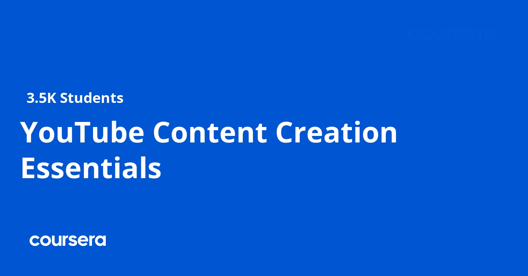 YouTube Content Creation Essentials | Coursera