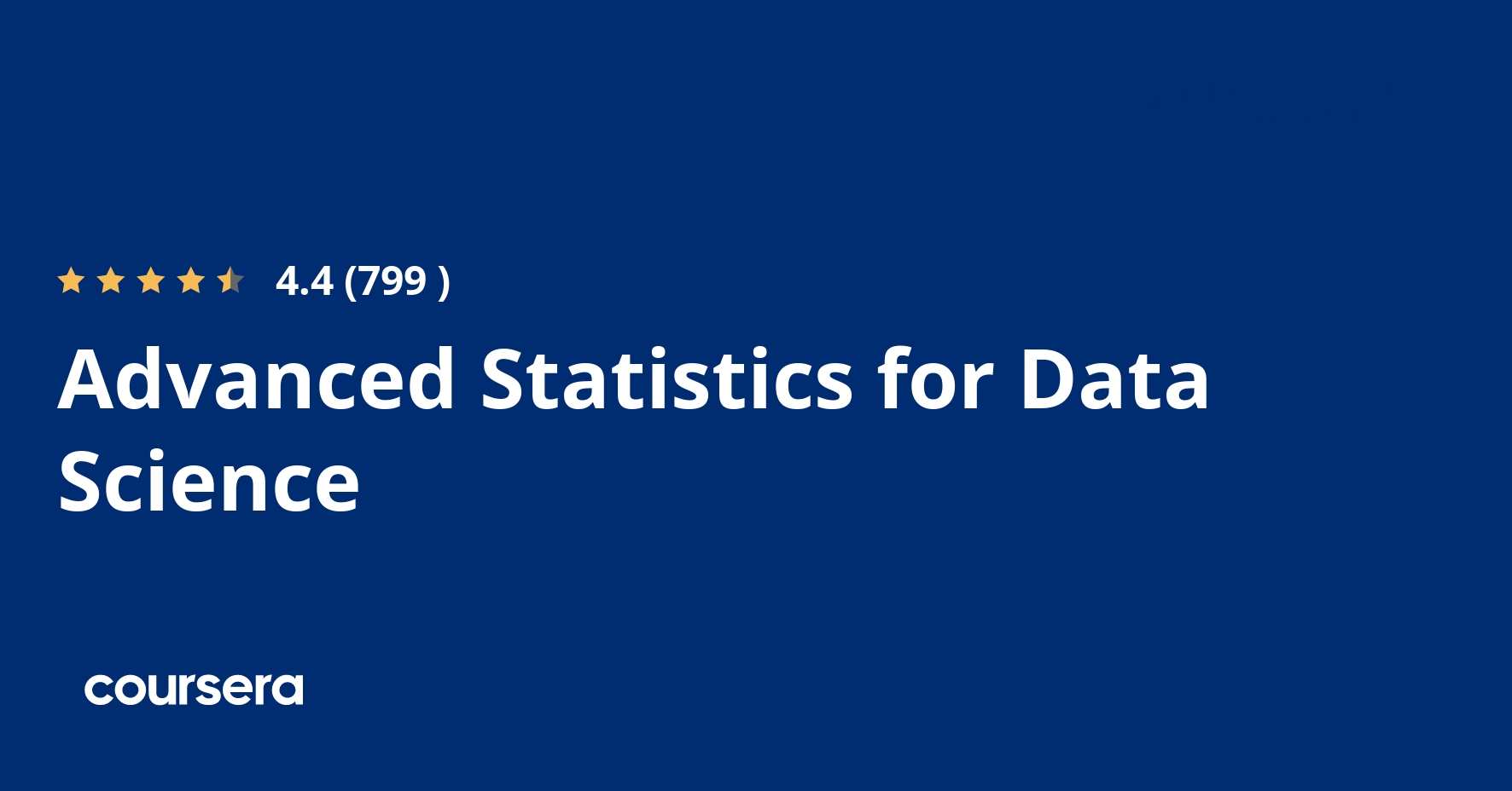 Advanced Statistics For Data Science Specialization 4 Courses Johns