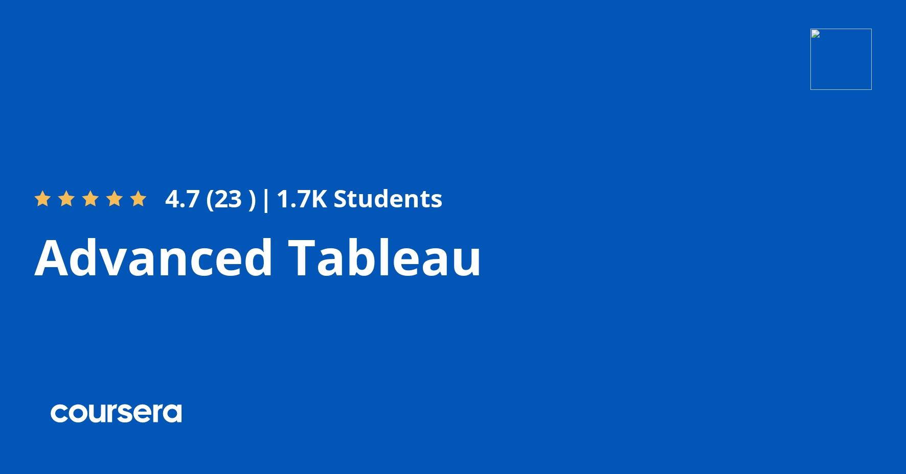 Advanced Tableau | Coursera