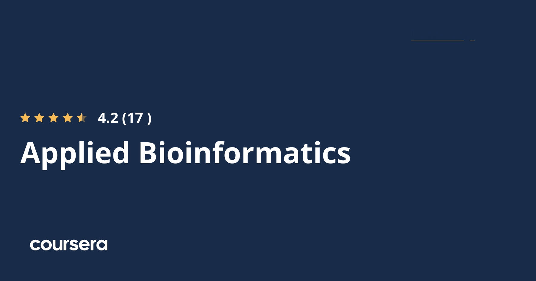 Applied Bioinformatics Coursera