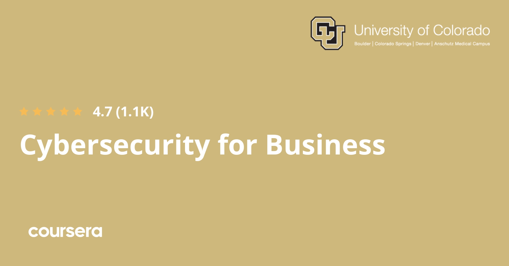 Cybersecurity for Business Specialization [4 courses] (CU) | Coursera