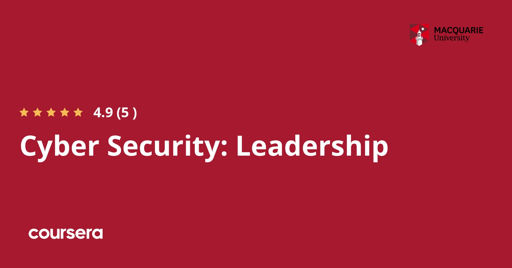 Cyber Security: Leadership | Coursera
