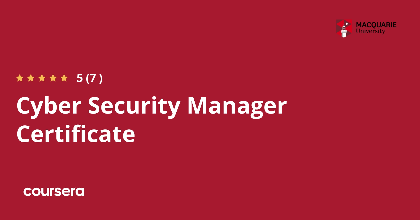 Cyber Security Manager Certificate | Coursera