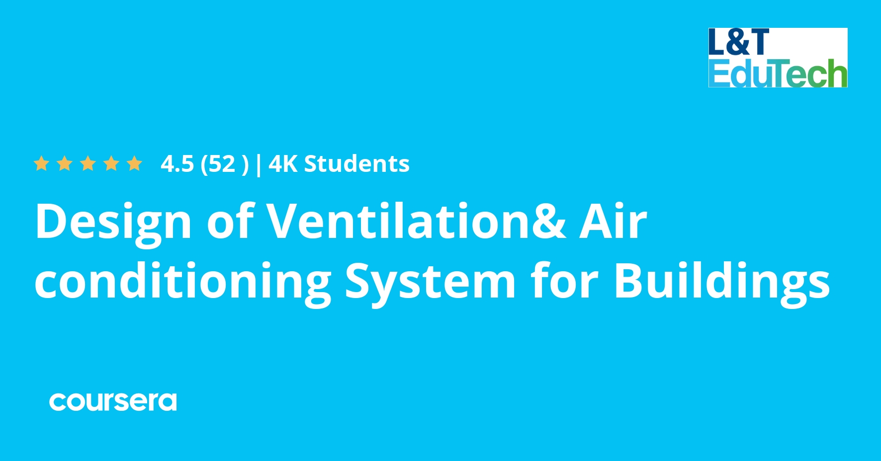 Design of Ventilation& Air conditioning System for Buildings | Coursera