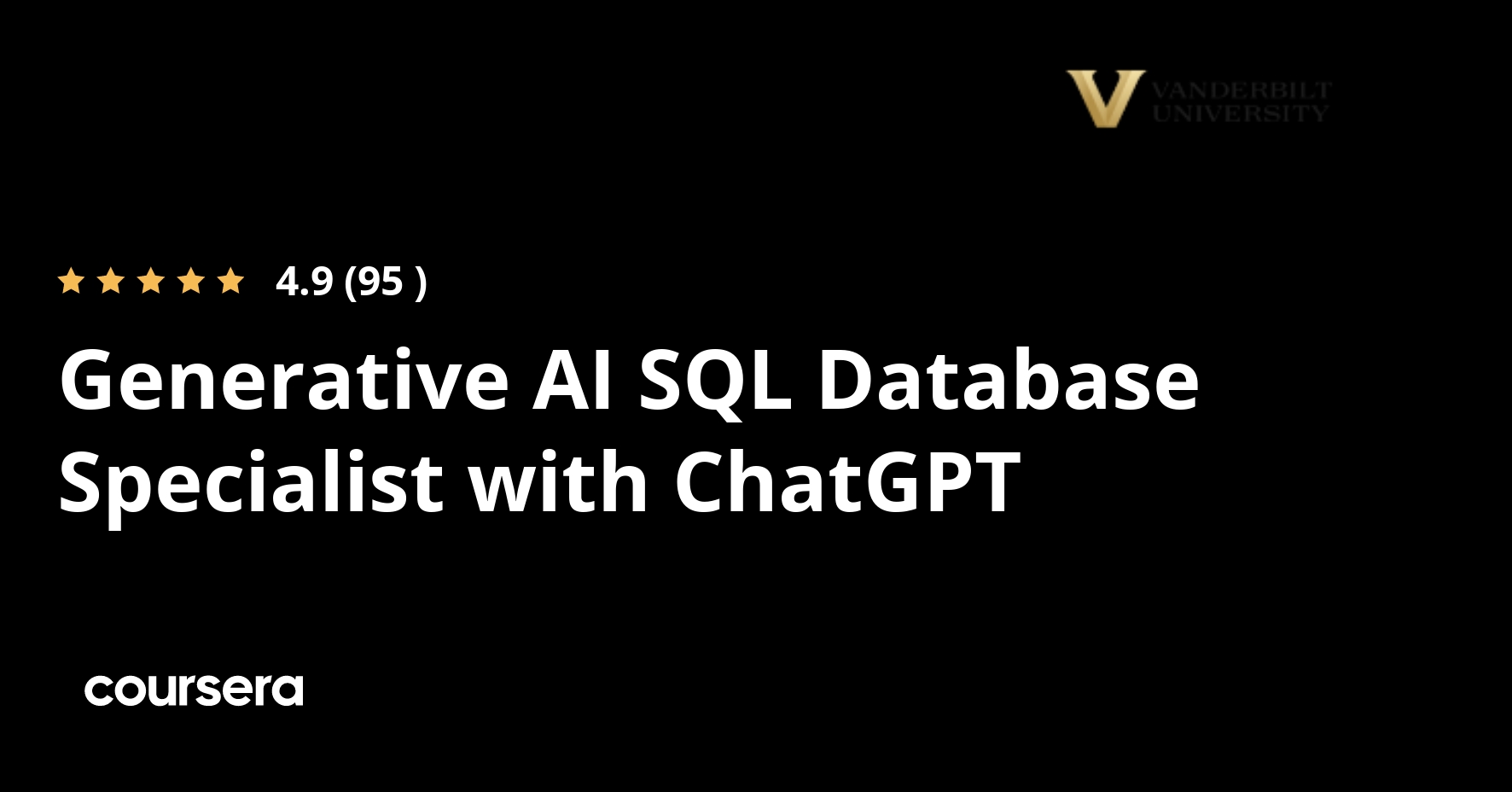 Generative AI SQL Database Specialist with ChatGPT | Coursera