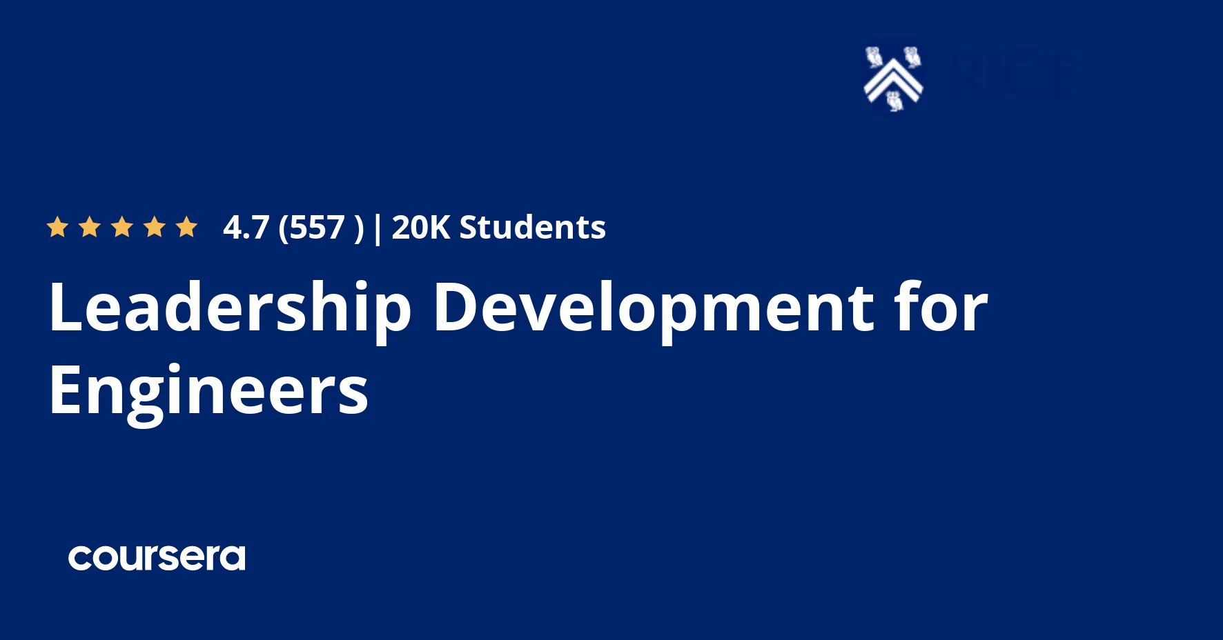 Leadership Development for Engineers | Coursera
