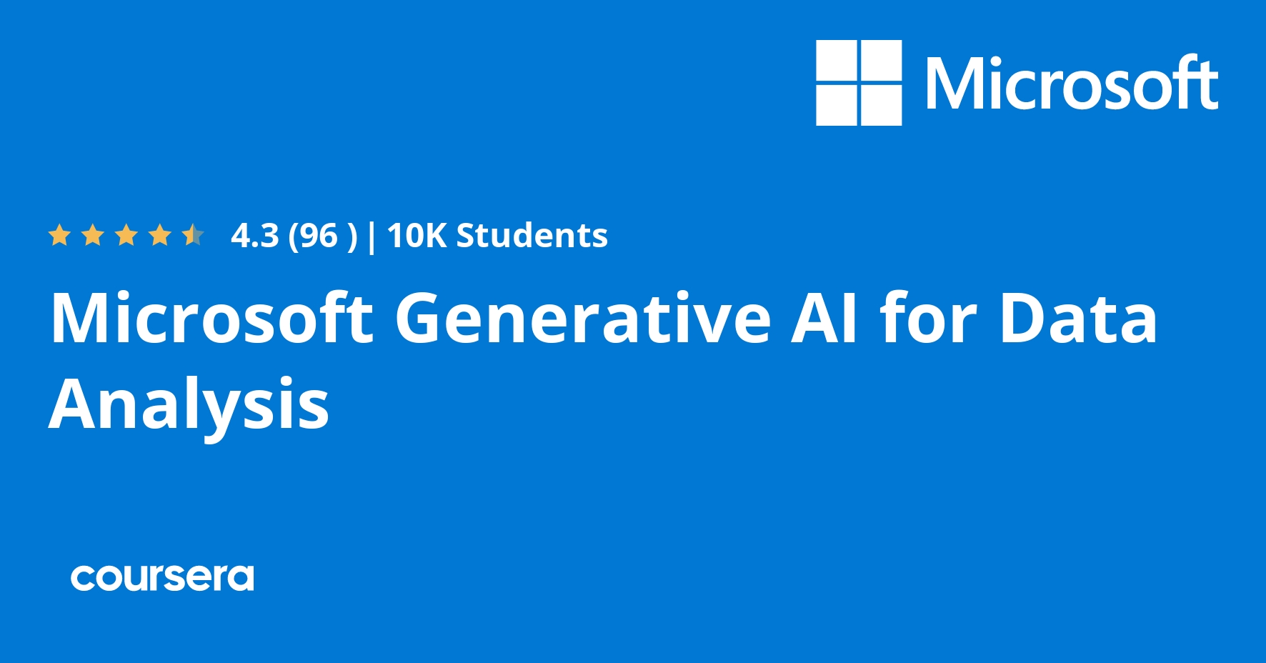 Microsoft Generative AI for Data Analysis Professional Certificate | Coursera