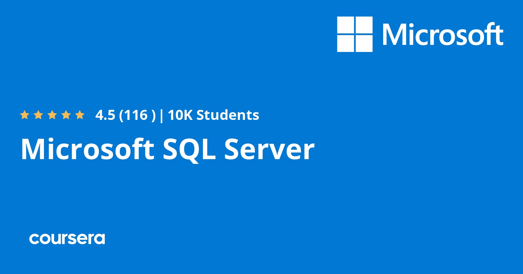 Microsoft SQL Server Professional Certificate | Coursera