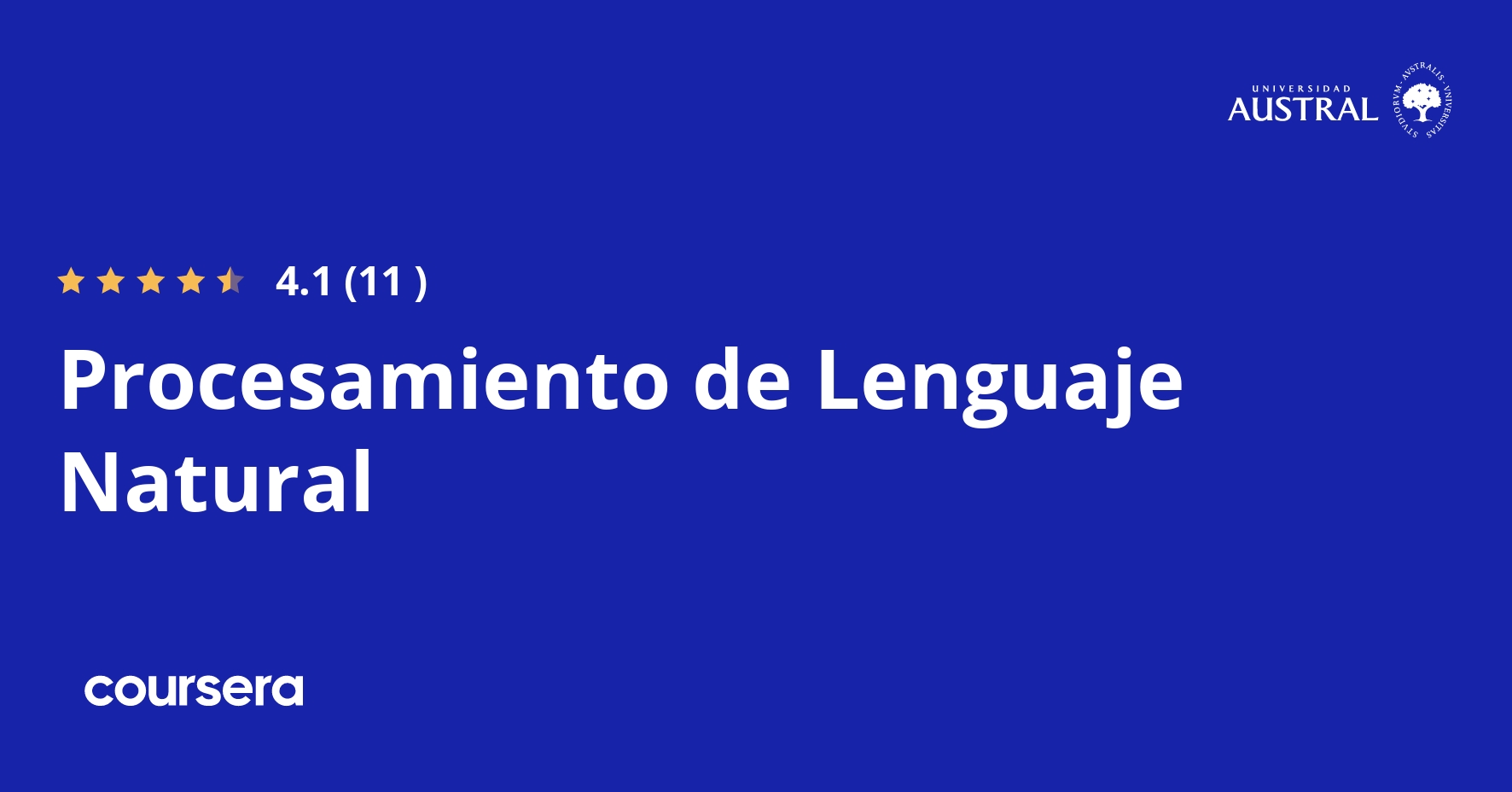 Procesamiento de Lenguaje Natural | Coursera