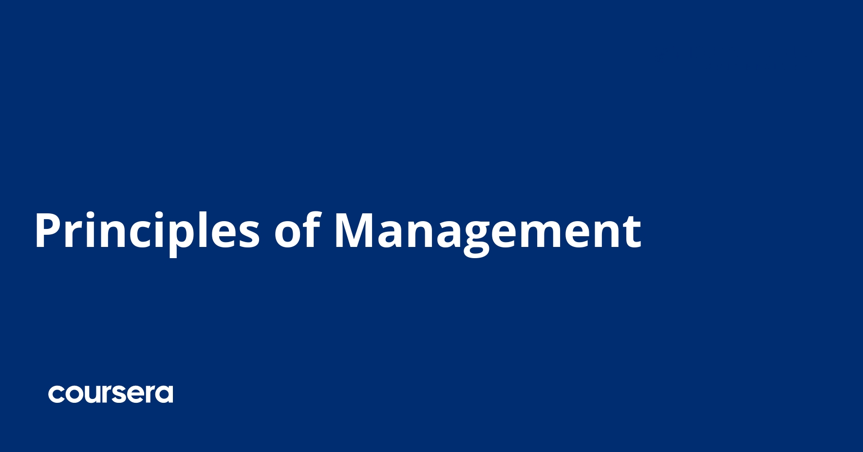 Principles of Management | Coursera