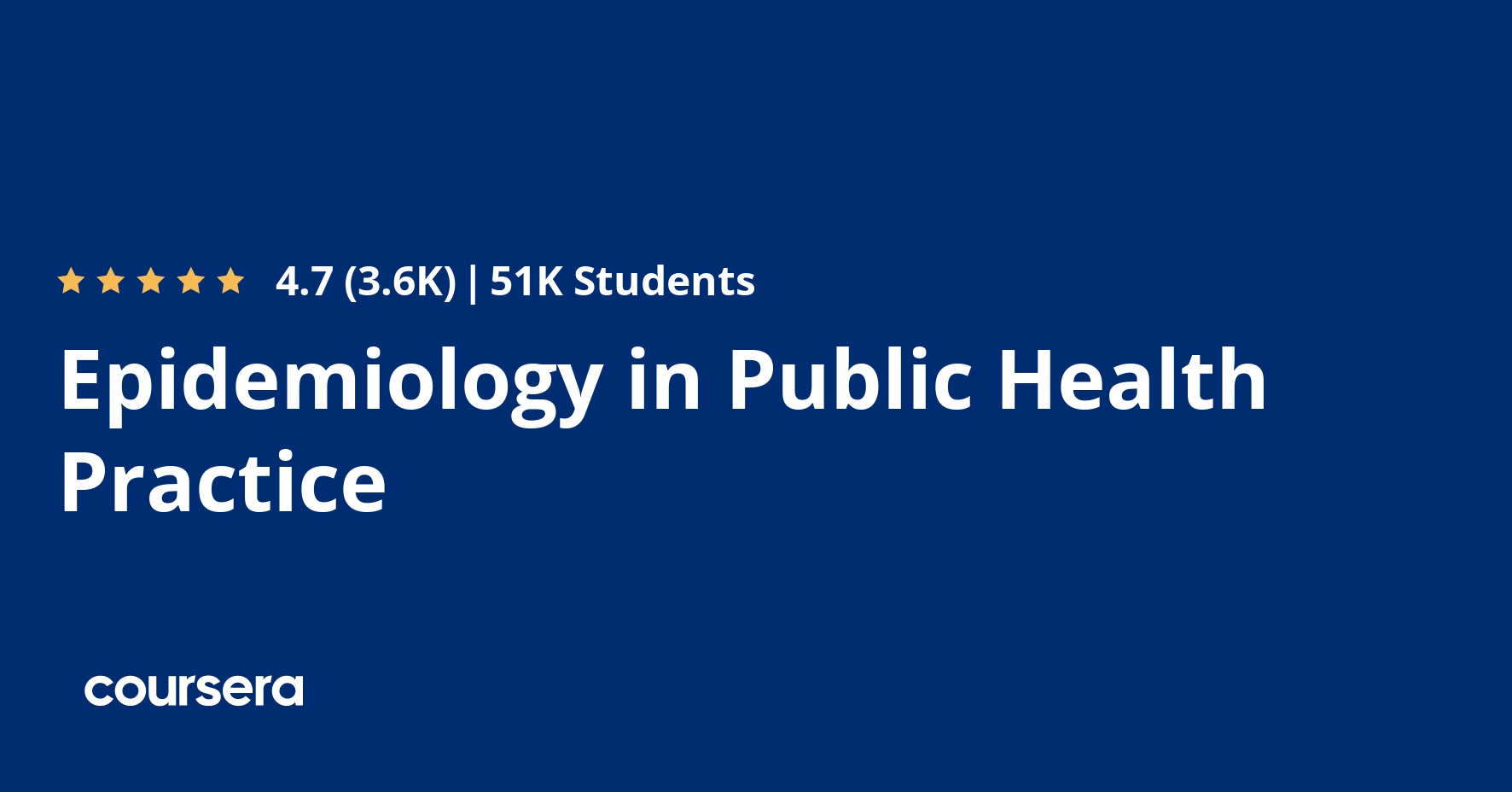 Epidemiology in Public Health Practice | Coursera