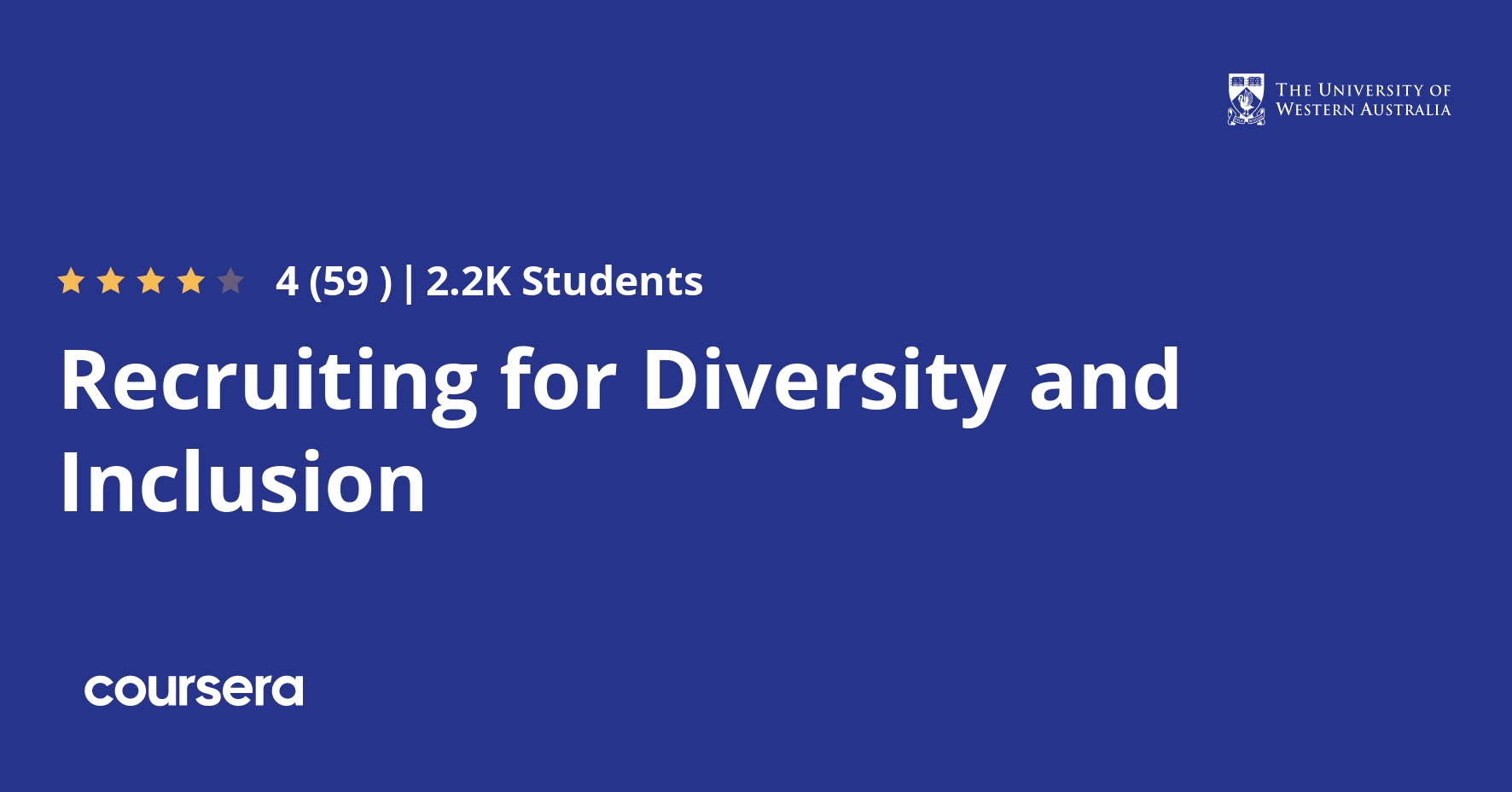 Recruiting for Diversity and Inclusion Specialization [4 courses] (UWA ...