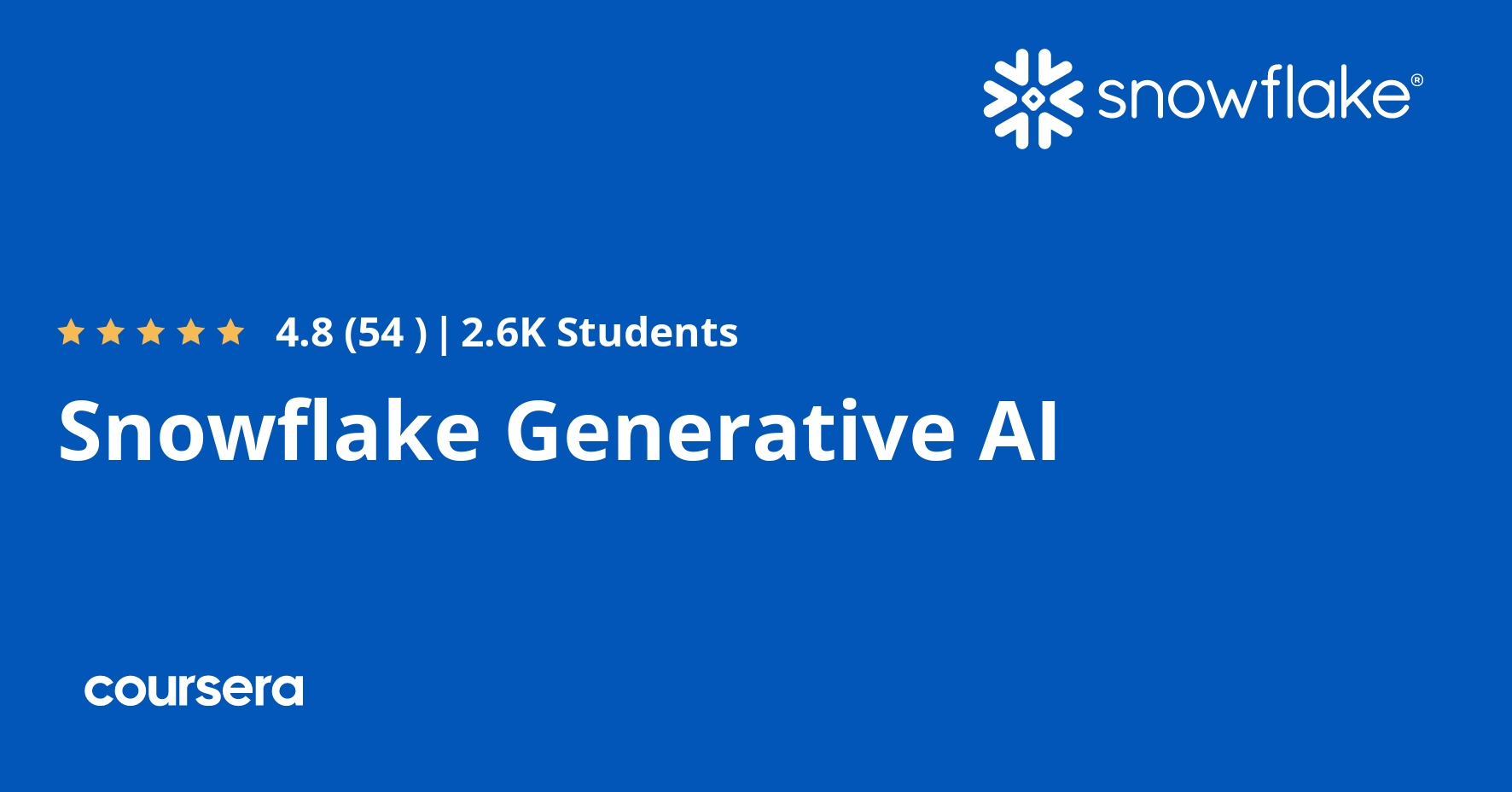 Snowflake Generative AI Professional Certificate | Coursera