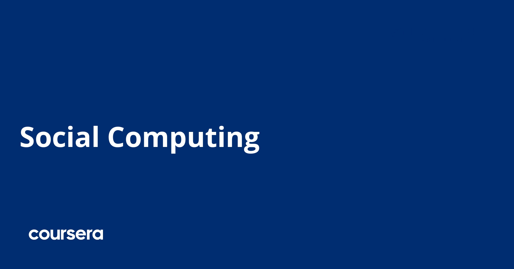 Social Computing | Coursera