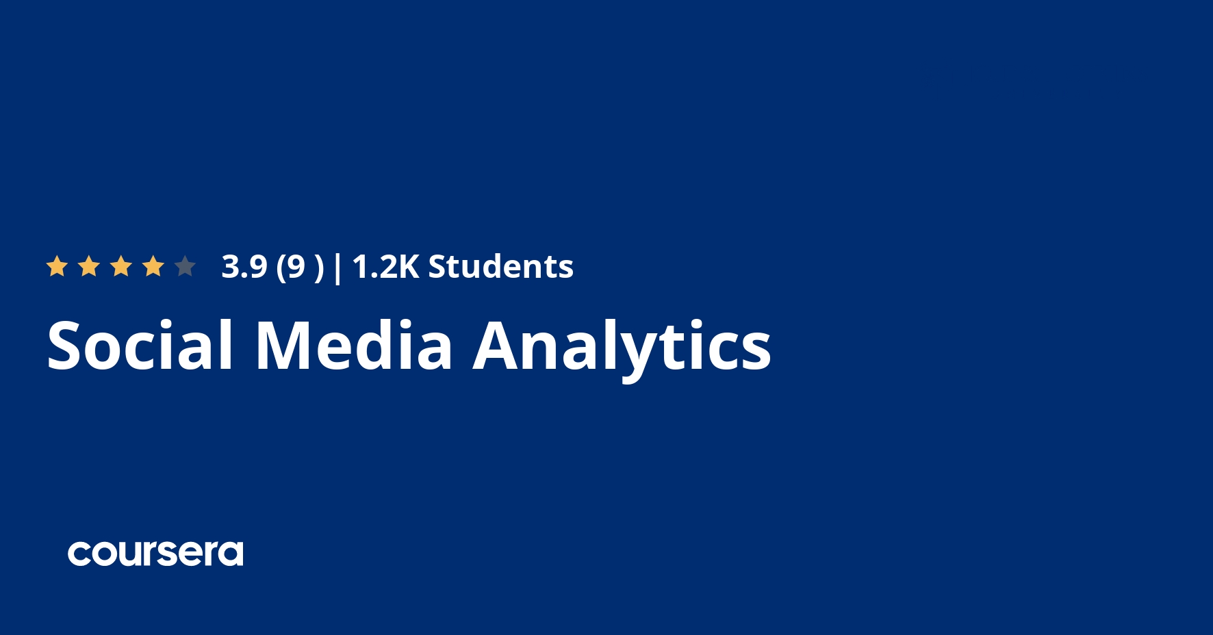 Social Media Analytics | Coursera