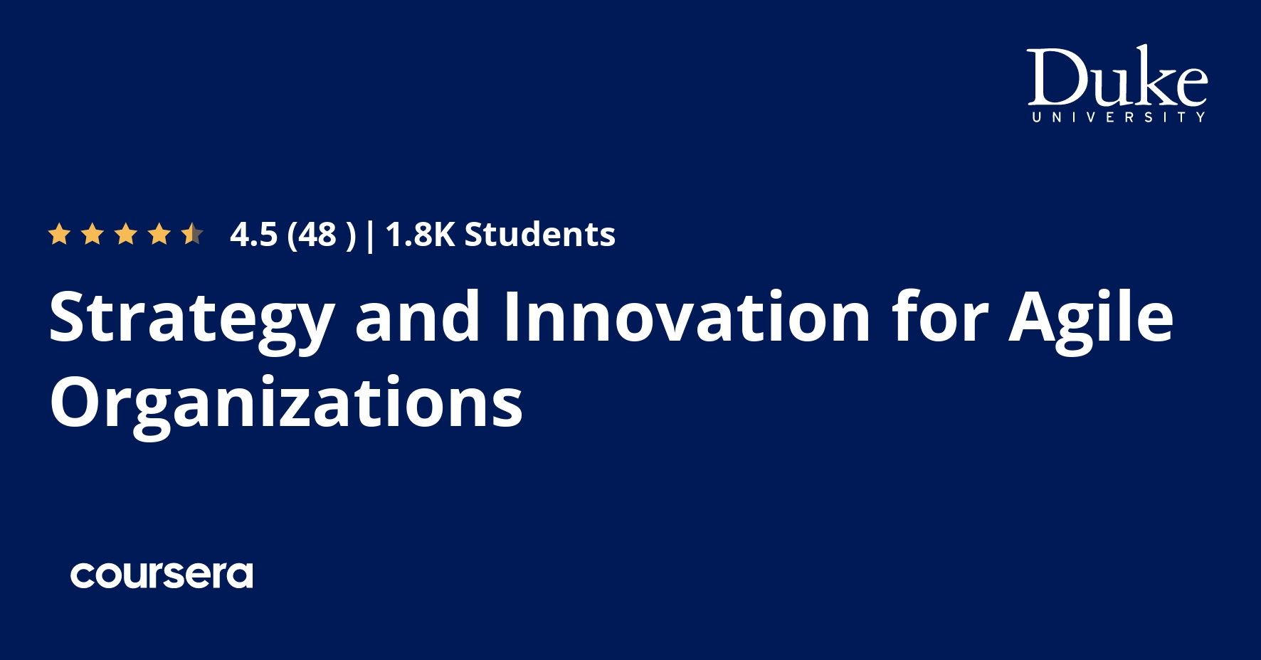 Strategy and Innovation for Agile Organizations | Coursera